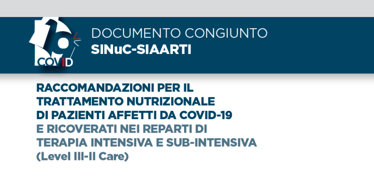 Documento congiunto SINuC-SIAARTI – Nutrizione medica